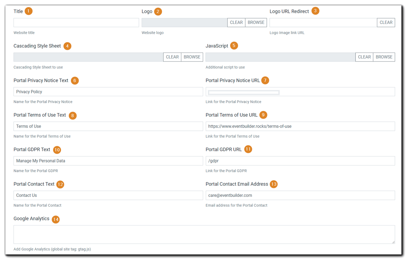 Configuring Your EventBuilder Portal